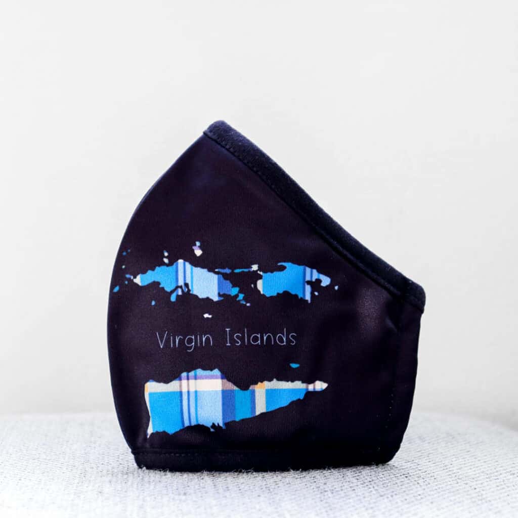 Virgin Islands Blue Madras Fashion Face Mask