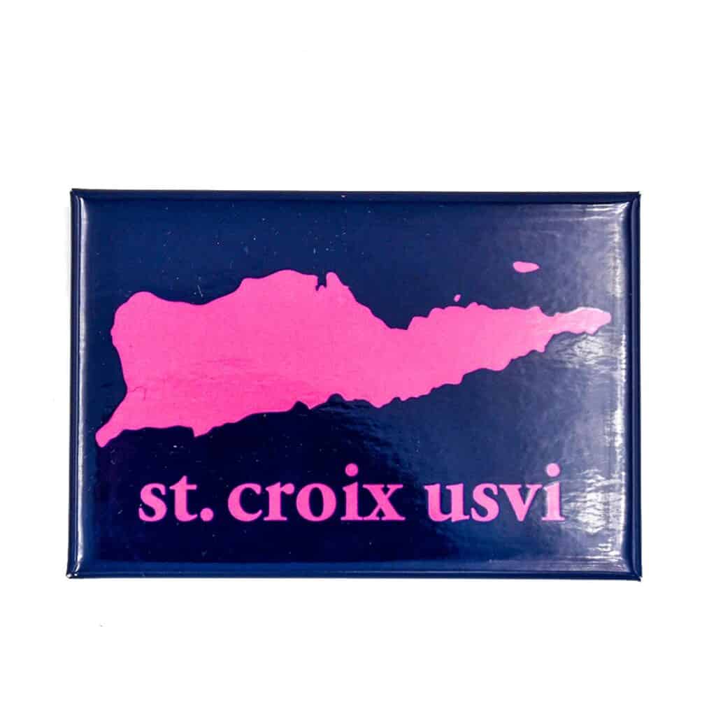 St. Croix Island Pink Map Magnet